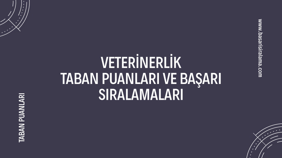 Veterinerlik 2025 Taban Puanları ve Sıralama Listesi
