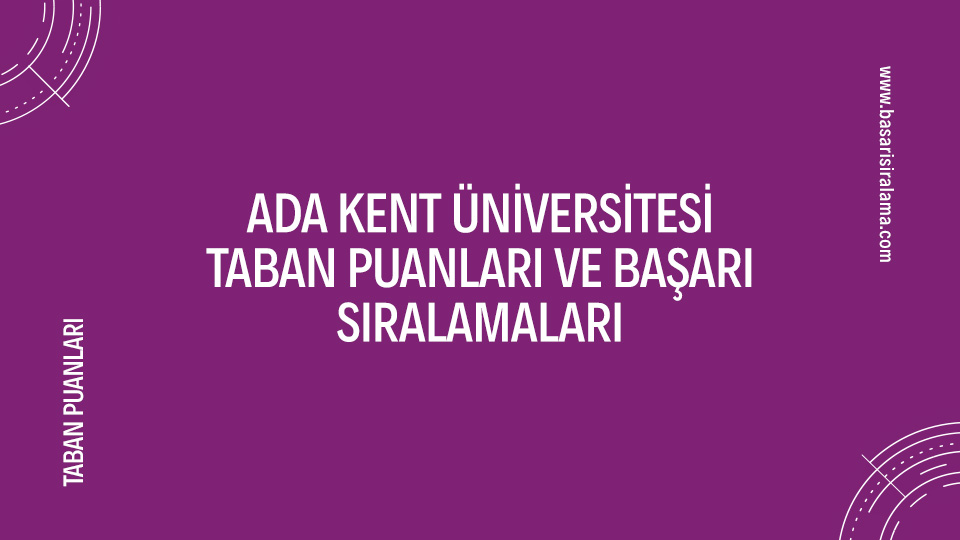 Ada Kent Üniversitesi 2025 Puanları ve Sıralamaları