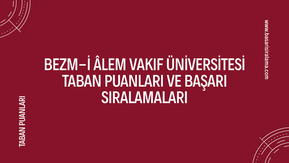 Bezm-İ Âlem Vakıf Üniversitesi 2025 Taban Puanları Açıklandı!