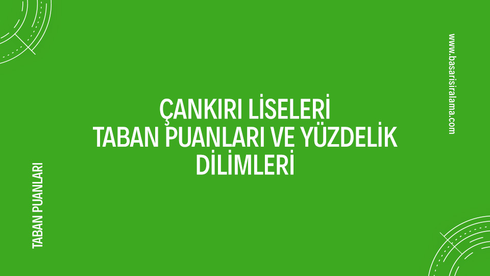 Çankırı’daki En İyi Liseler 2025 Taban Puanları ve Yüzdelikler